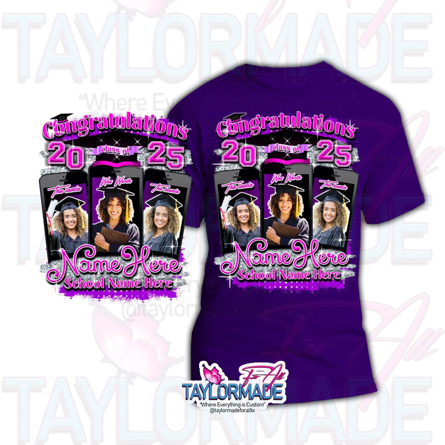 Iphone Graduation DTF Centerprint Cotton Shirt – Taylormade For All ...